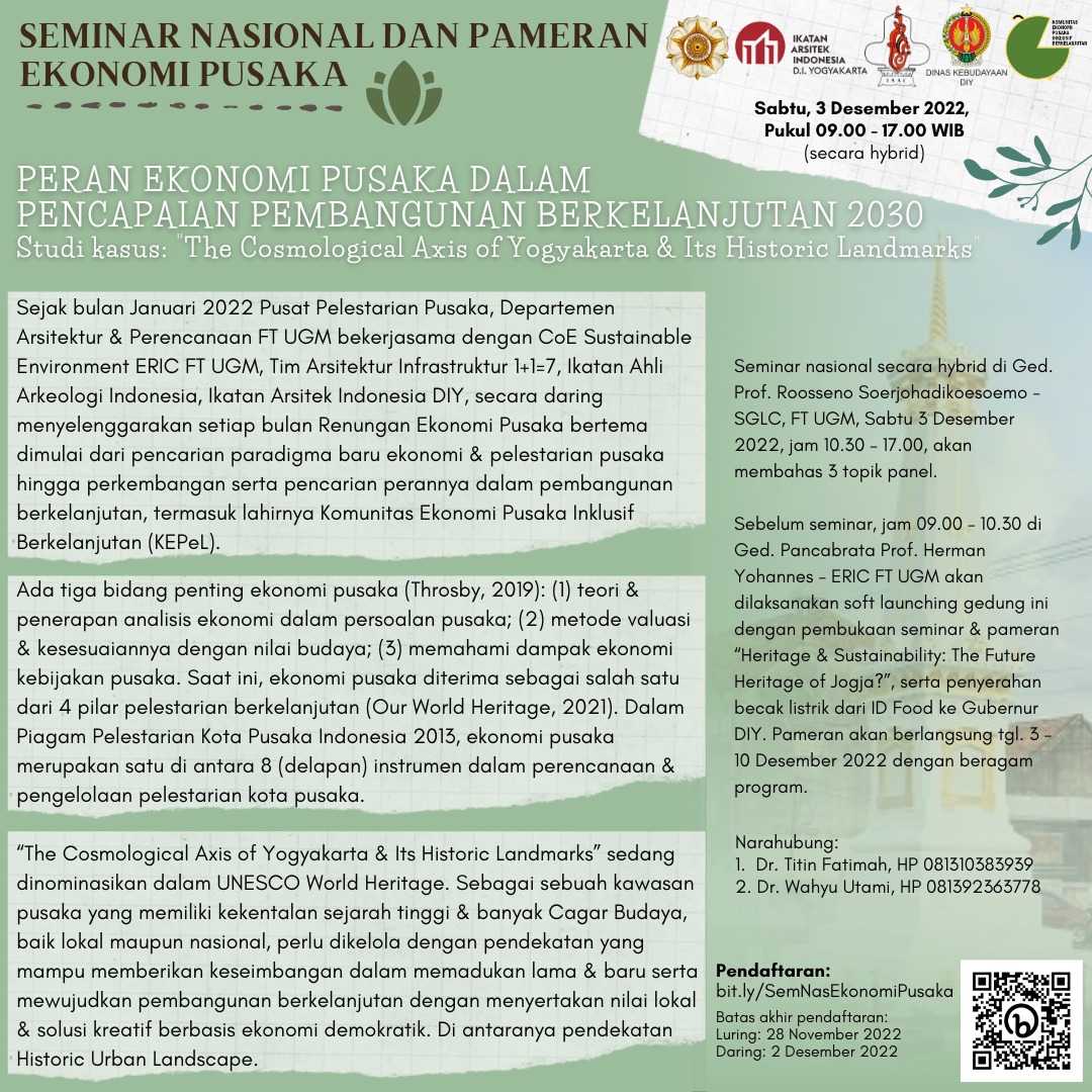 Seminar, Diskusi Panel PERAN EKONOMI PUSAKA DALAM PENCAPAIAN ...